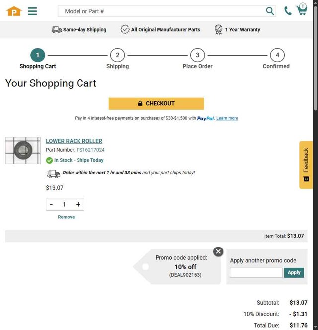 PartSelect Promo Codes (2 Verified) - 15% Off Jul 2025