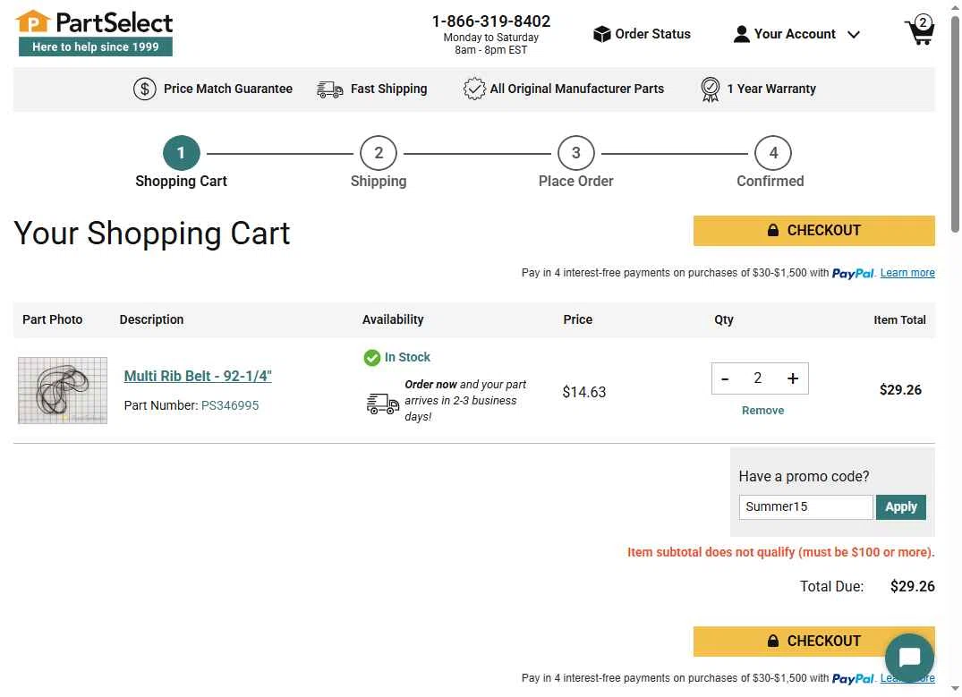 PartSelect Promo Codes - 10% Off (1 Verified) Jan 2026