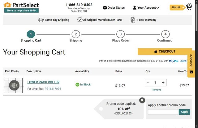 PartSelect Promo Codes (1 Verified) - 10% Off Jul 2025
