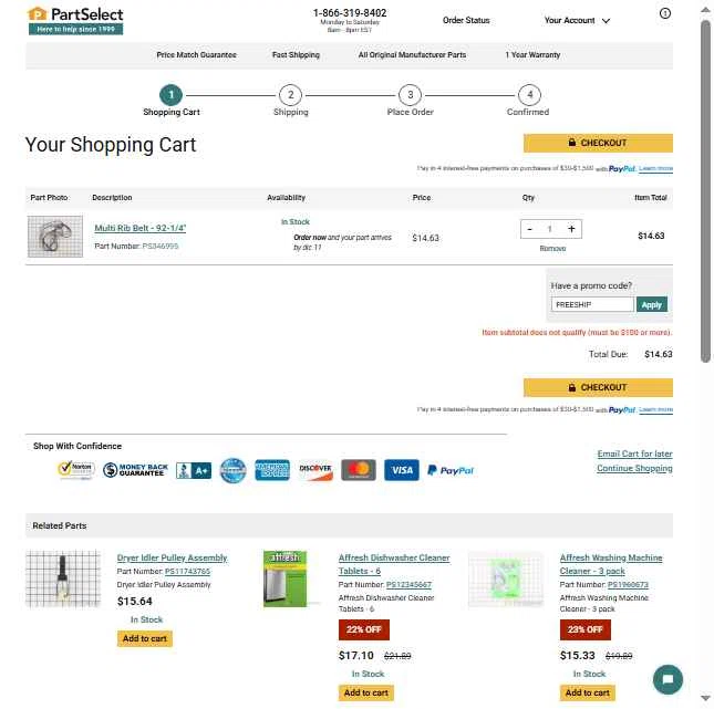 PartSelect Promo Codes - 10% Off (1 Verified) Dec 2025