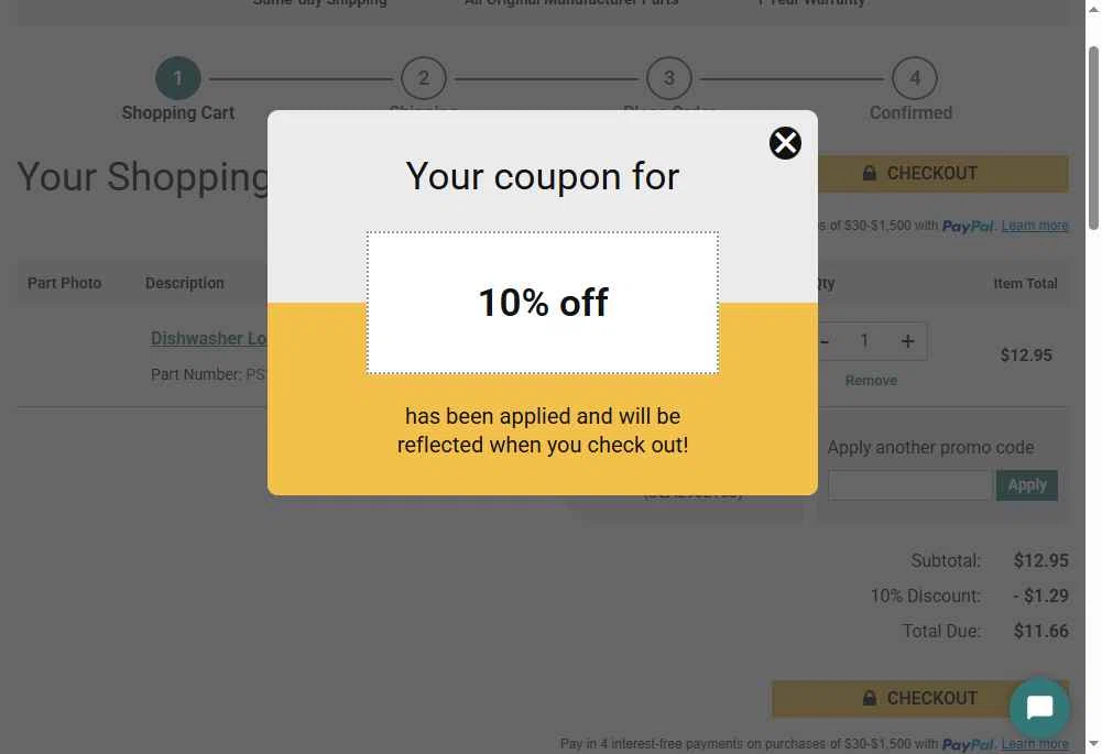 PartSelect Promo Codes - 10% Off (2 Verified) Nov 2025