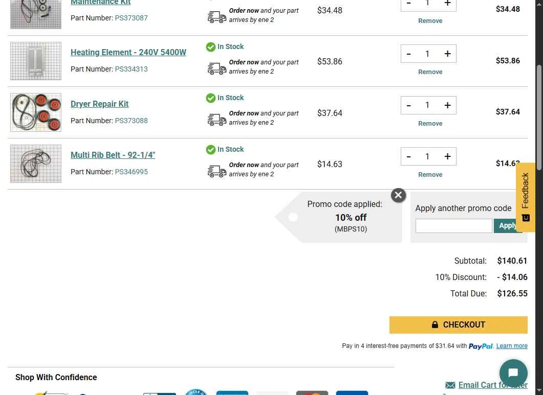 PartSelect Promo Codes - 10% Off (1 Verified) Jan 2026