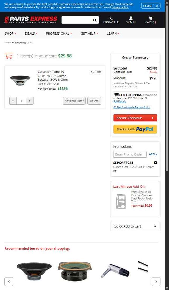 Parts-Express Promo Codes (3 Verified) - 10% Off Oct 2025