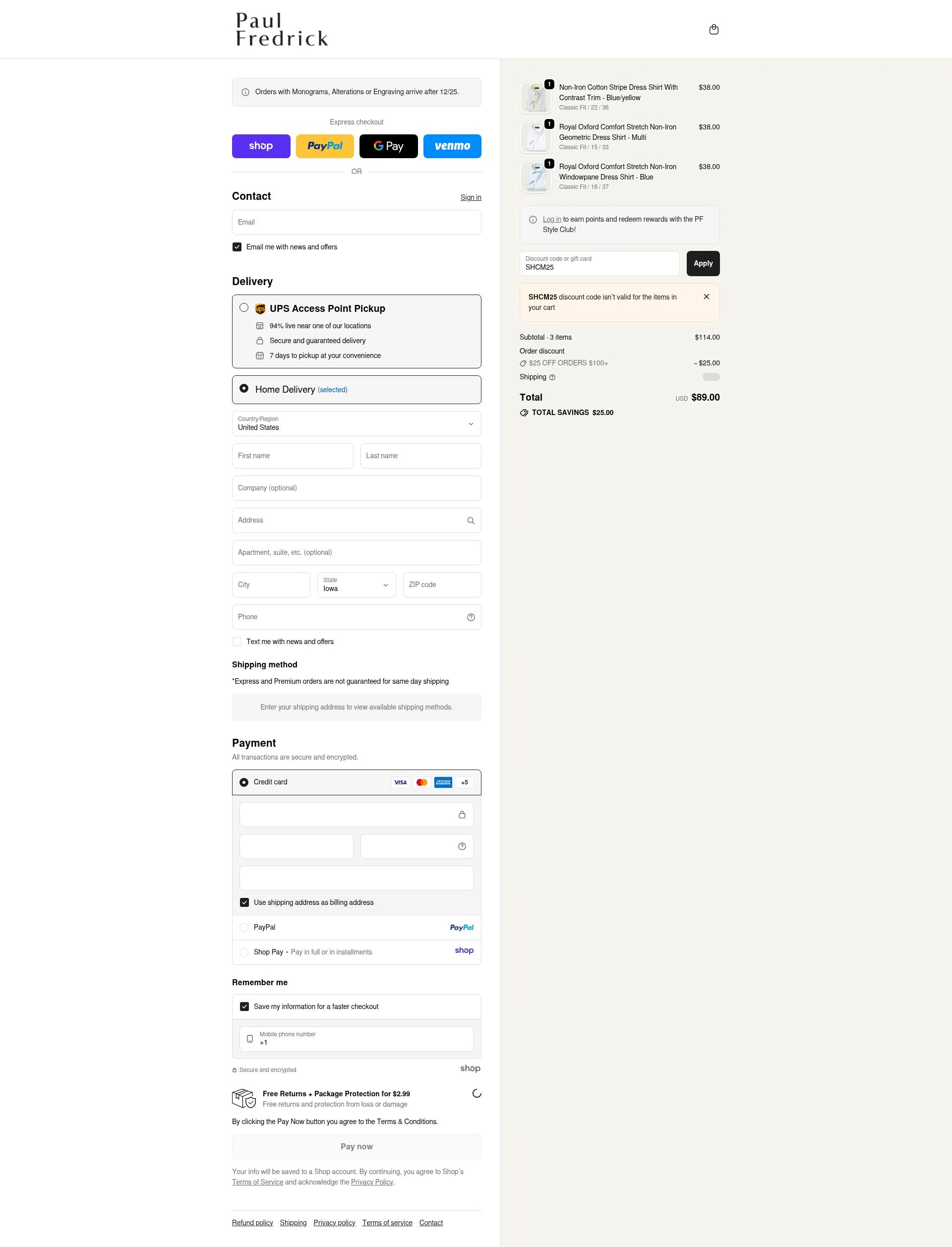 Paul Fredrick Promo Codes - 25% Off (2 Verified) Dec 2025