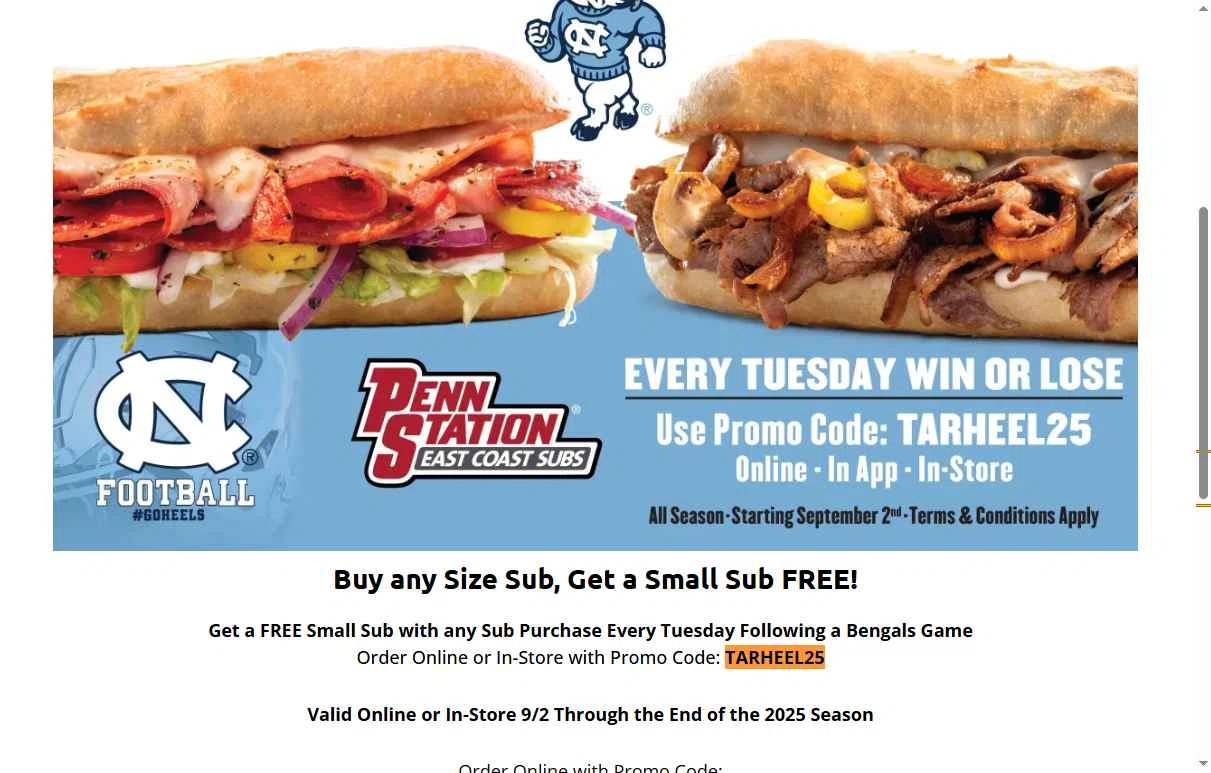 Penn Station Promo Codes (4 Verified) - 25% Off Oct 2025
