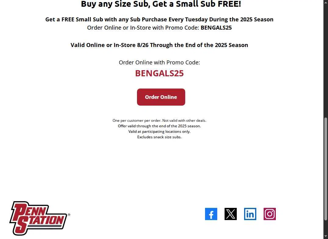 Penn Station Promo Codes - $5 Off (5 Verified) Nov 2025