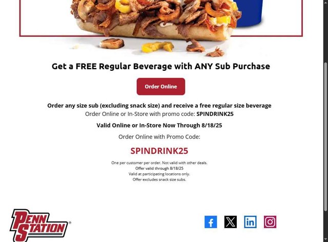 Penn Station Promo Codes (5 Verified) - 25% Off Sep 2025