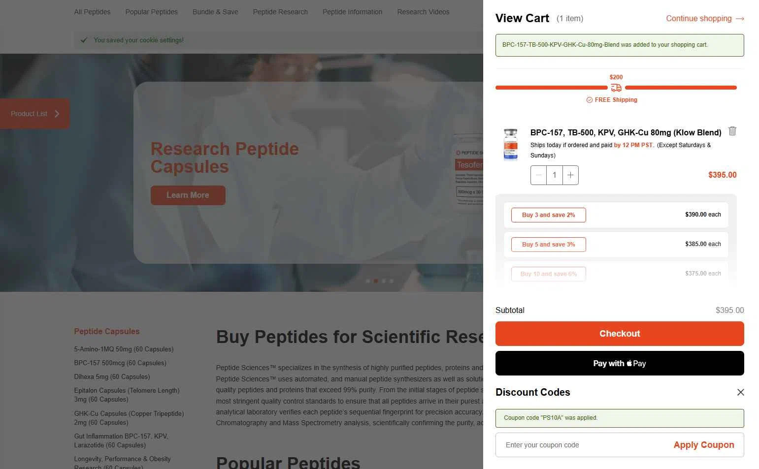 Peptide Sciences Promo Code - 15% Off (Verified) Dec 2025
