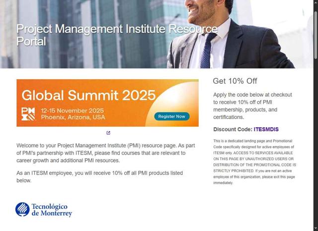 PMI Promo Codes (2 Verified) - 10% Off w/Code Sep 2025