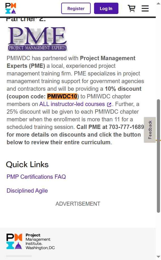 PMI Promo Codes (2 Verified) - 10% Off w/Code Oct 2025