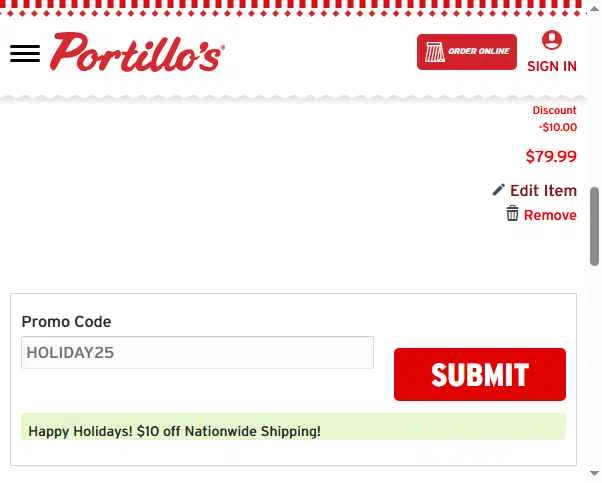 Portillo's Promo Codes - $10 Off (2 Verified) Mar 2026