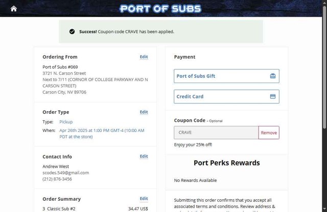 Port of Subs Promo Codes - 25% Off Coupons Aug 2025