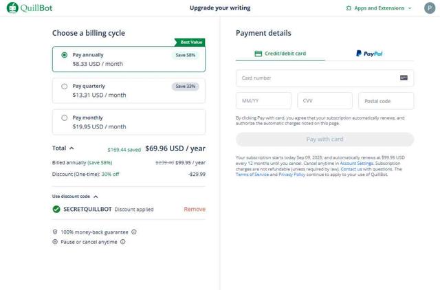 QuillBot Promo Codes (11 Verified) - 30% Off w/Code Oct 2025