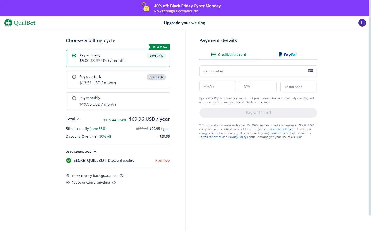 QuillBot Promo Codes - 30% Off (12 Verified) Dec 2025