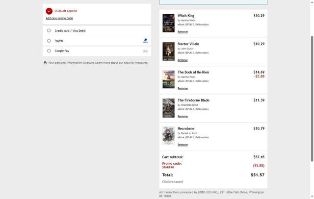 Rakuten Kobo Promo Codes - 40% Off (Verified) Oct 2025