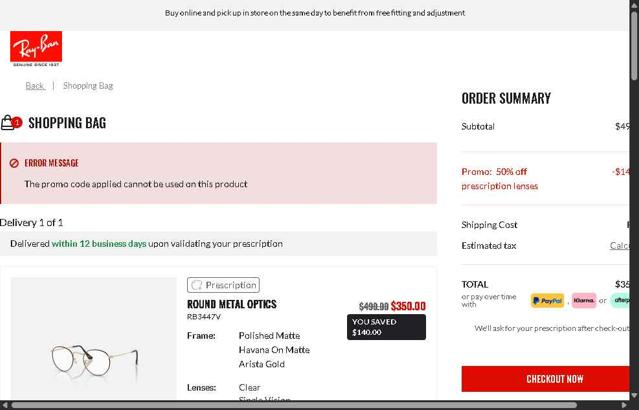 Ray-Ban Discount Codes - $10 Off (1 Verified) Sep 2025