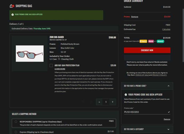 Ray-Ban Discount Codes - $10 Off (2 Verified) Jun 2025