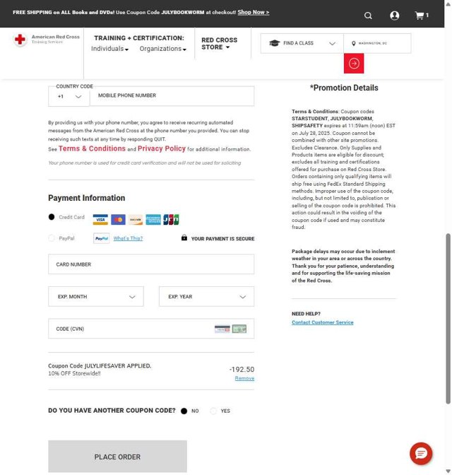 American Red Cross Promo Codes - 10% Off Jul 2025