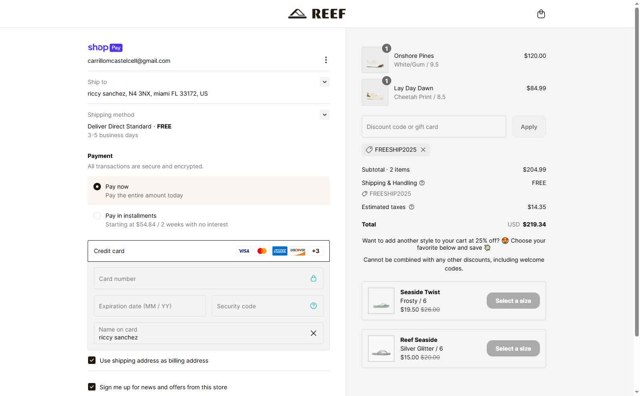 Reef Promo Codes (5 Verified) - 20% Off Sitewide May 2025