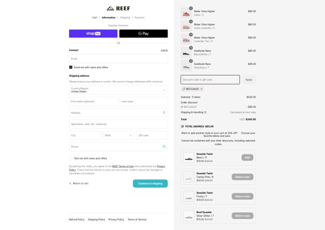 Reef Discount Codes (4 Verified) - 20% Off Sitewide May 2025