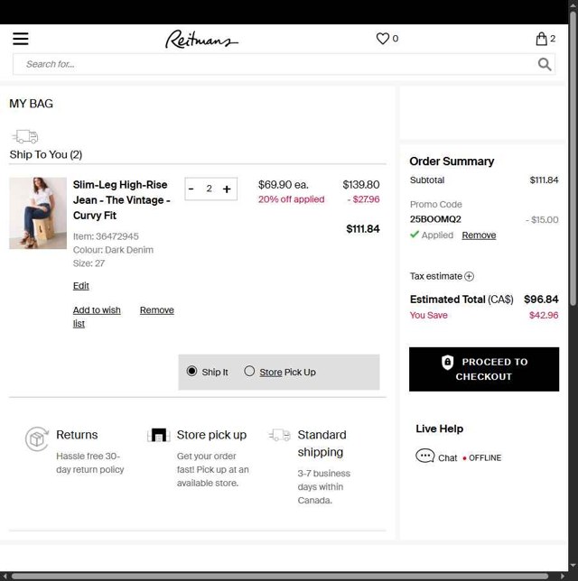 Reitmans Discount Codes - $15 Off (3 Verified) Jul 2025