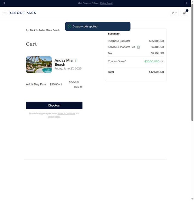 ResortPass Promo Codes - $20 Off Coupons Jul 2025