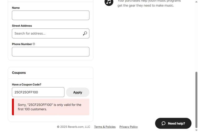 Reverb Discount Codes - $10 Off (1 Verified) Oct 2025