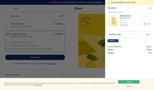 Ritual Promo Codes (60 Verified) - 25% Off Sitewide Oct 2025