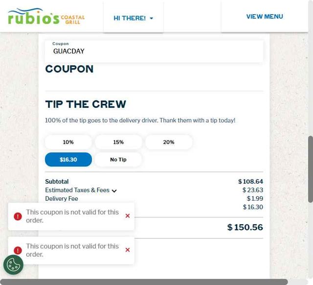 Rubio's Discount Codes - 25% Off (2 Verified) Oct 2025