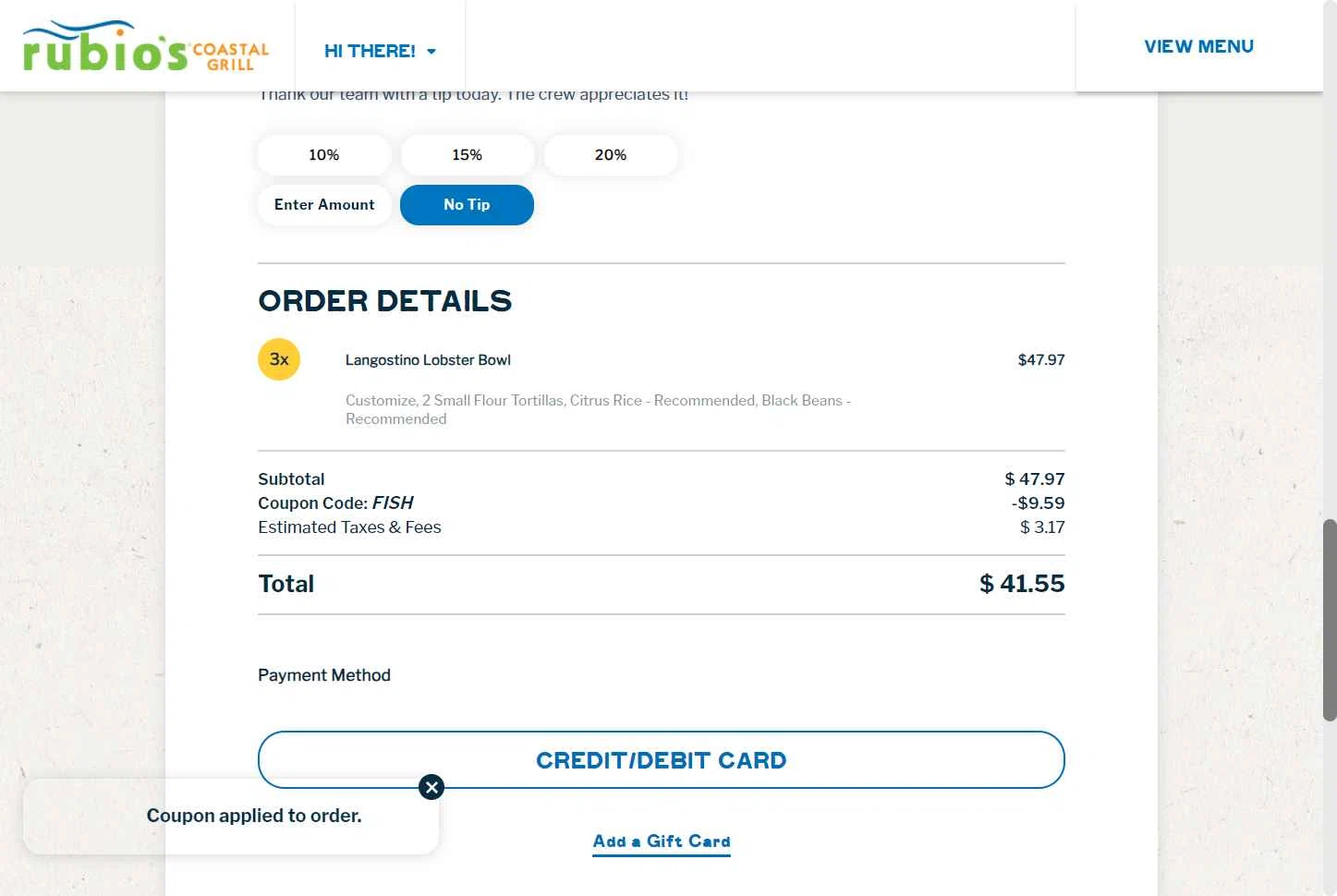 Rubio's Promo Codes - 50% Off (1 Verified) Mar 2026