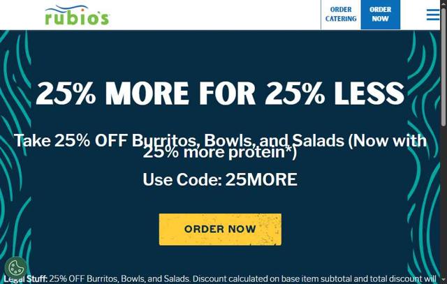 Rubio's Discount Codes - 25% Off (2 Verified) Oct 2025