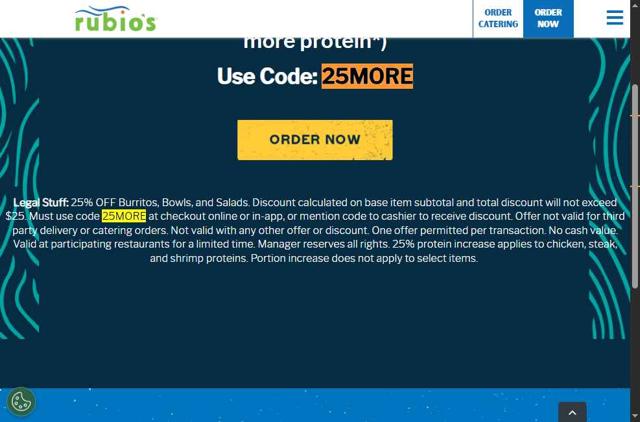 Rubio's Discount Codes - 25% Off (2 Verified) Oct 2025