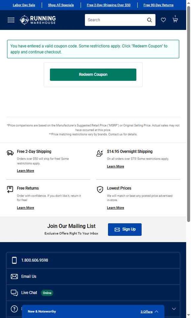 Running Warehouse Promo Code (3 Verified) - 10% Off Sep 2025