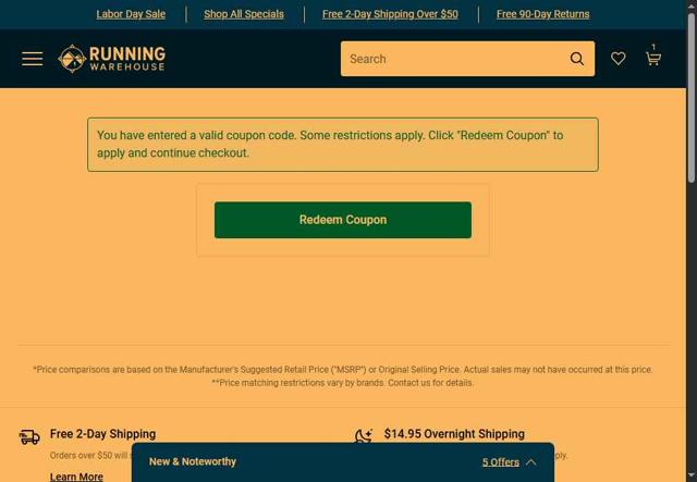 Running Warehouse Promo Code (3 Verified) - 10% Off Sep 2025