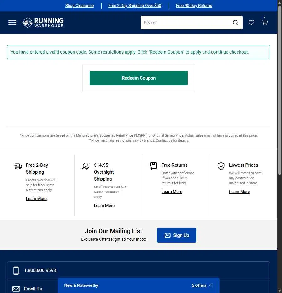 Running Warehouse Promo Codes - 20% Off November