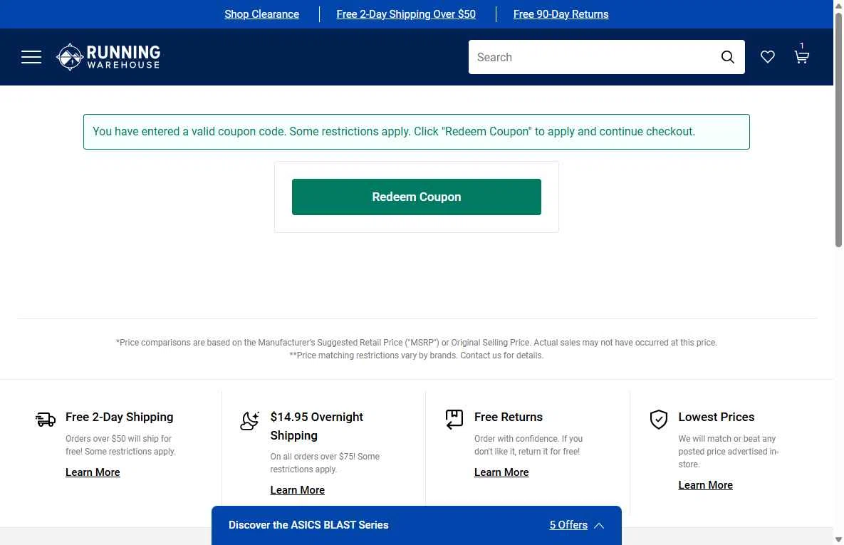 Running Warehouse Promo Codes - 20% Off November