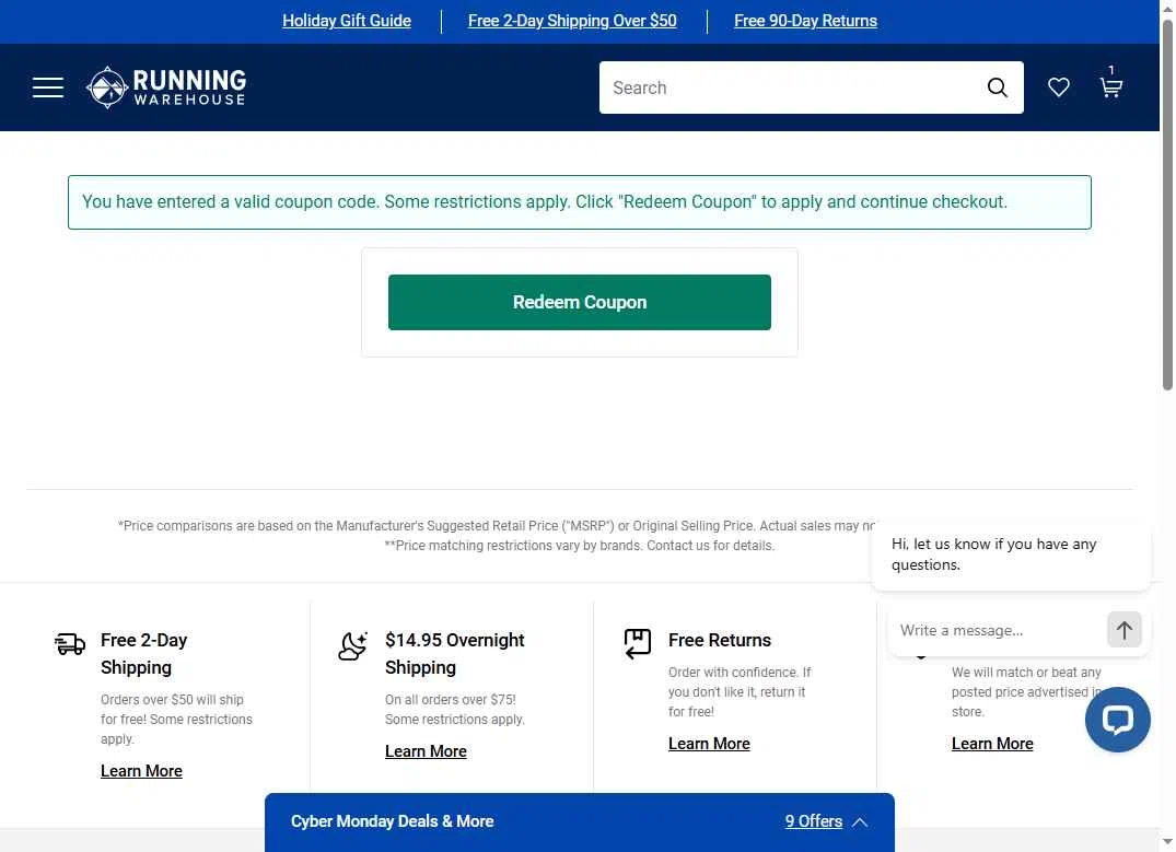 Running Warehouse Promo Code - 20% Off December 2025