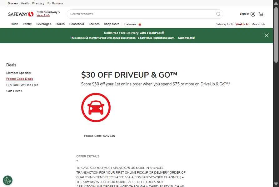 Safeway Promo Codes - $30 Off (3 Verified) Nov 2025