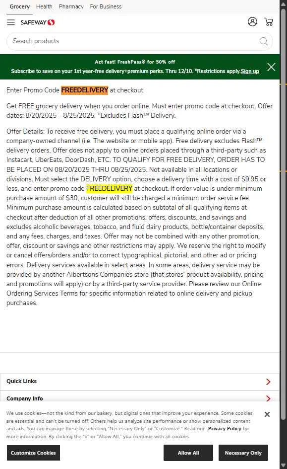 Safeway Promo Codes - $30 Off (1 Verified) Dec 2025