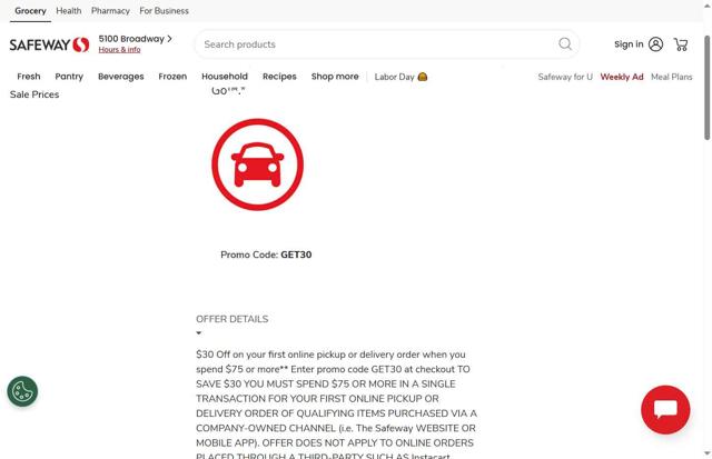 Safeway Discount Codes - $30 Off (2 Verified) Sep 2025