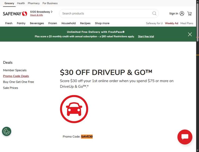 Safeway Discount Codes - $30 Off (3 Verified) Sep 2025