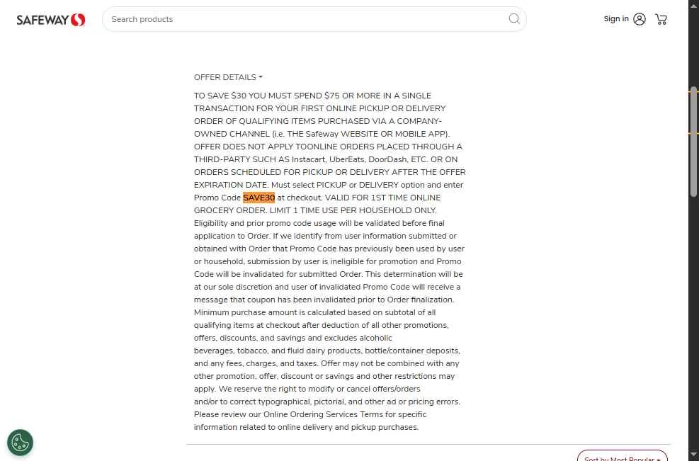 Safeway Discount Codes - $30 Off (2 Verified) Oct 2025