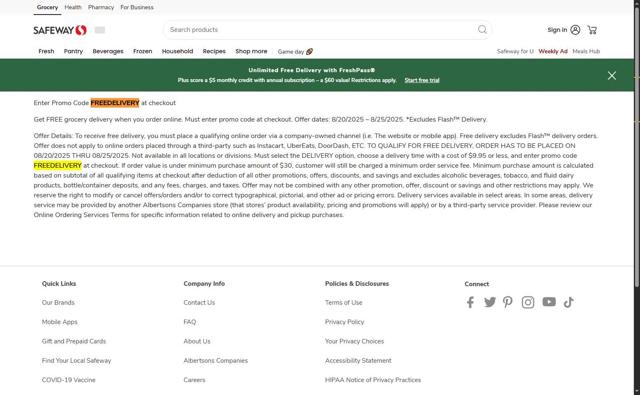 Safeway Discount Codes - $30 Off (3 Verified) Oct 2025