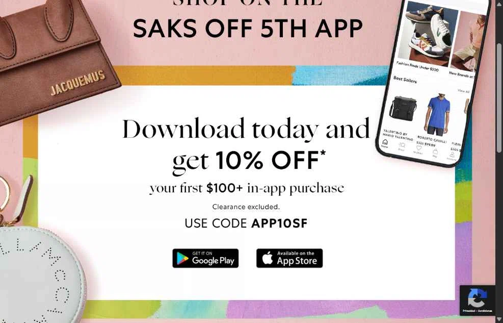 Saks OFF 5TH Promo Codes - 10% Off (1 Verified) Dec 2025