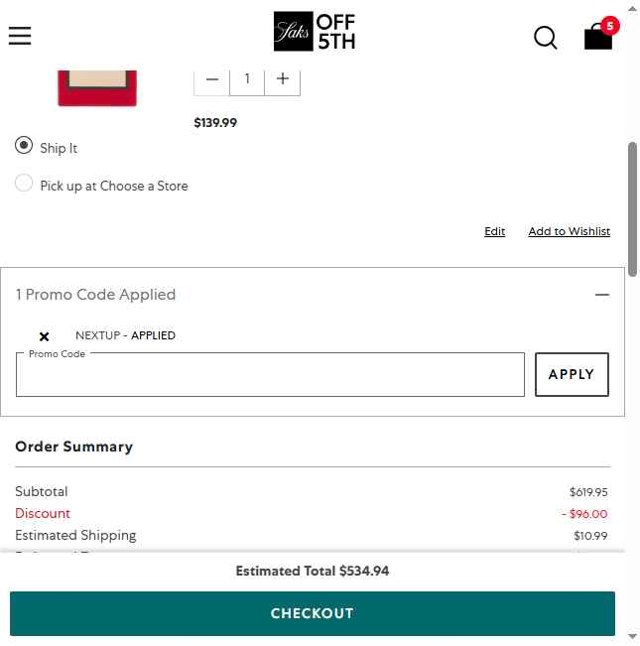 Saks Off 5TH Promo Codes - 20% Off (Verified) May 2025