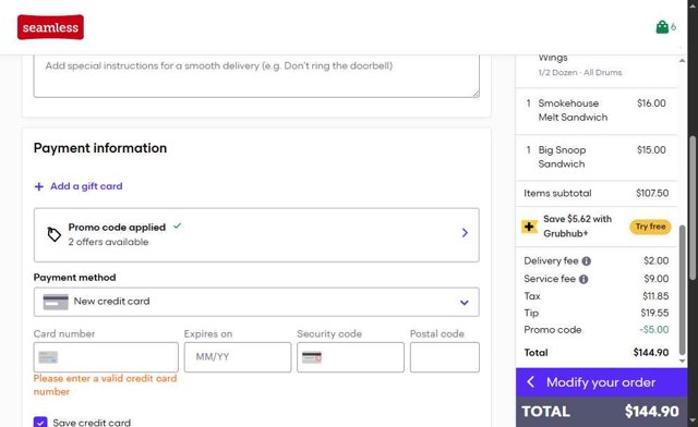 Seamless Discount Codes - $5 Off (1 Verified) Jul 2025