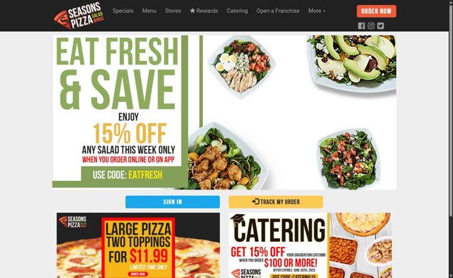 Seasons Pizza Promo Codes - $15 Off (Verified) Sep 2025
