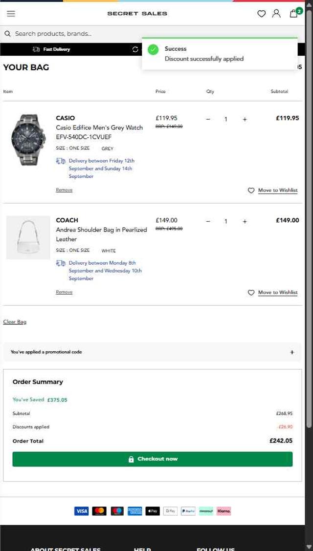 Secret Sales Promo Codes - 10% Off (Verified) Sep 2025