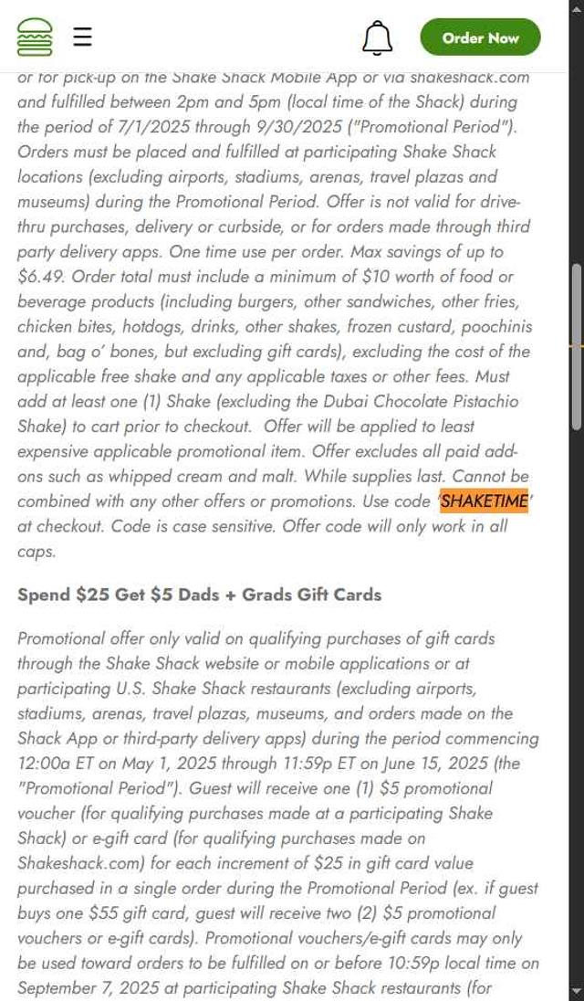 ShakeShack Promo Codes (3 Verified) - w/Code Sep 2025
