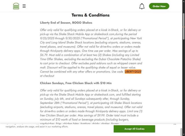 ShakeShack Promo Codes (1 Verified) - 50% Off Oct 2025